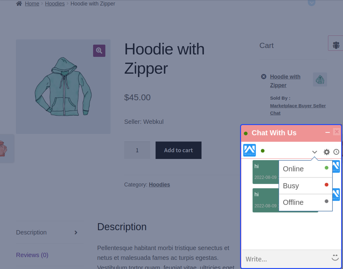 Wordpress Woocommerce Marketplace Buyer Seller Chat Plugin By Webkul
